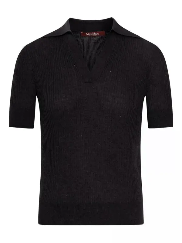Max Mara Ribbed V-neck T-shirt