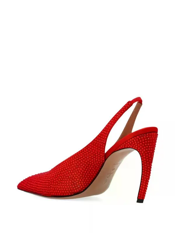 Attico 95mm Viper Crystal-embellished Slingback Pumps
