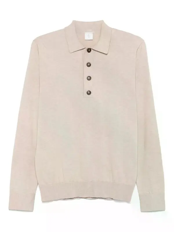 Eleventy Long-sleeved Polo Shirt - Neutrals