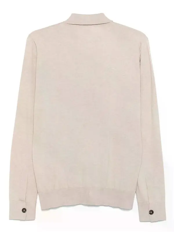 Eleventy Long-sleeved Polo Shirt - Neutrals