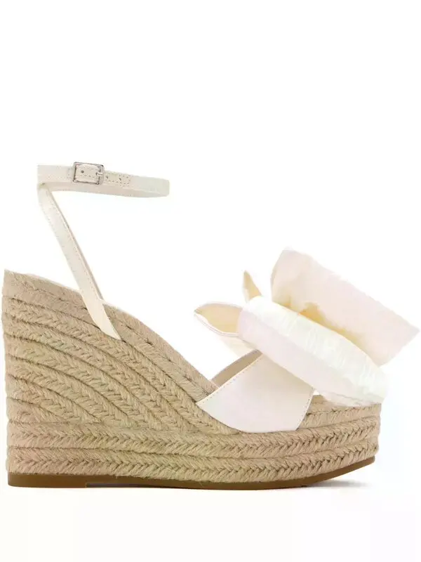 LOEFFLER RANDALL 102mm Angelina Bow-detail Wedge Espadrille - Neutrals