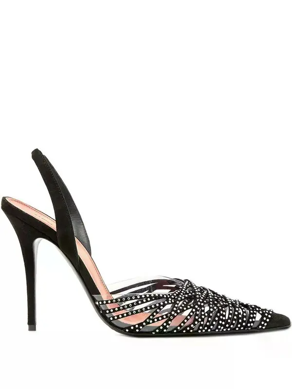 Amina Muaddi Lori Beaded Slingback Pumps