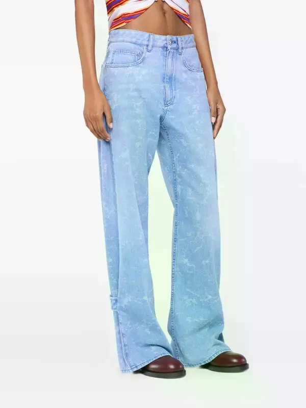 Rabanne Washed-effect Wide-leg Jeans - Blue