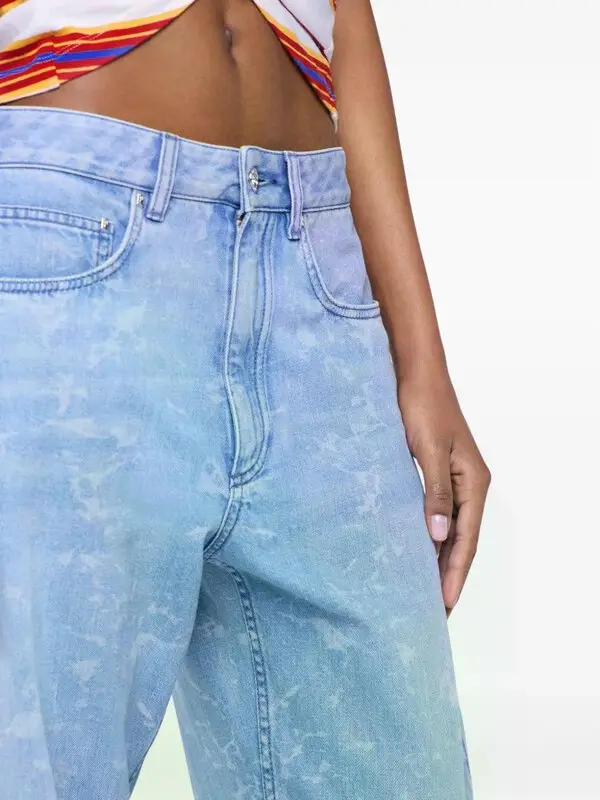 Rabanne Washed-effect Wide-leg Jeans - Blue