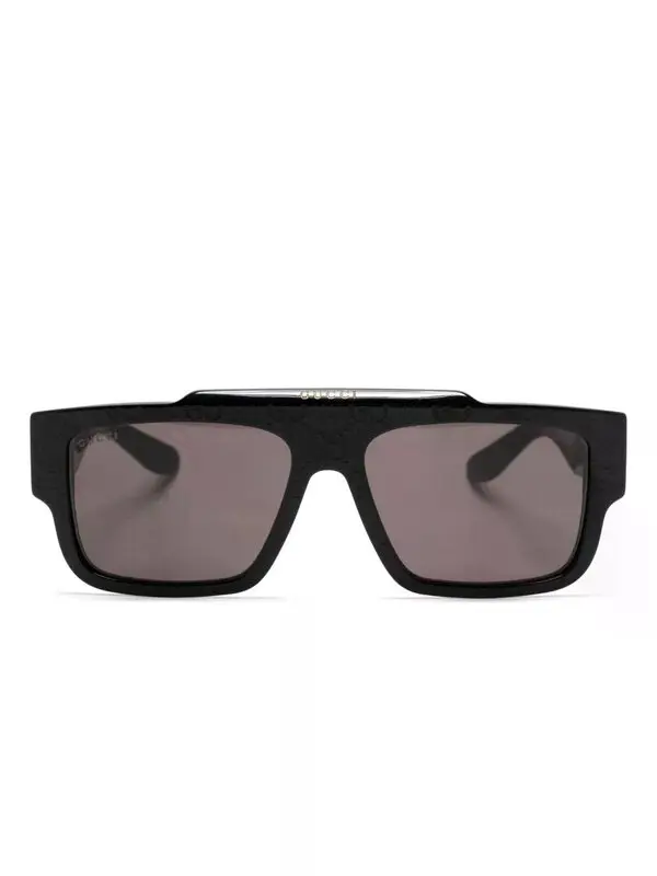 Gucci Guccissima Square-frame Sunglasses - Black