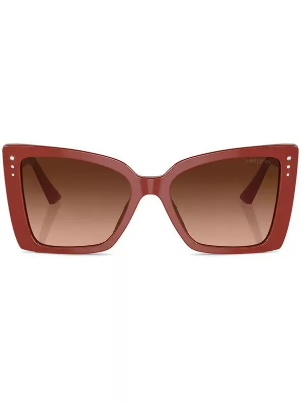 JIMMY CHOO Rectangle-frame Sunglasses - Red