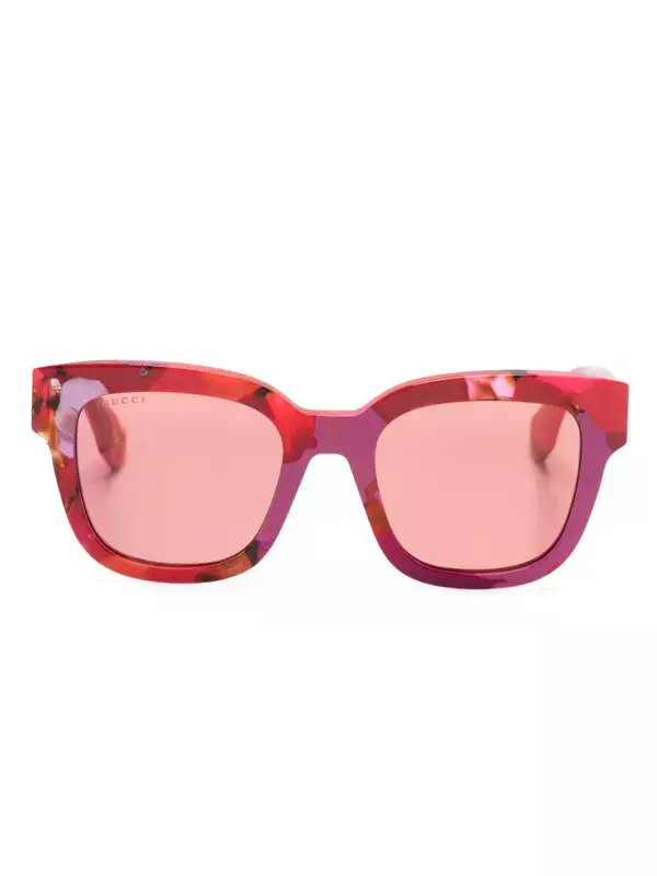 Gucci Tortoiseshell Square-frame Sunglasses - Red