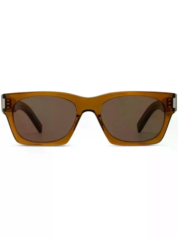 Saint Laurent Logo-print Sunglasses - Brown