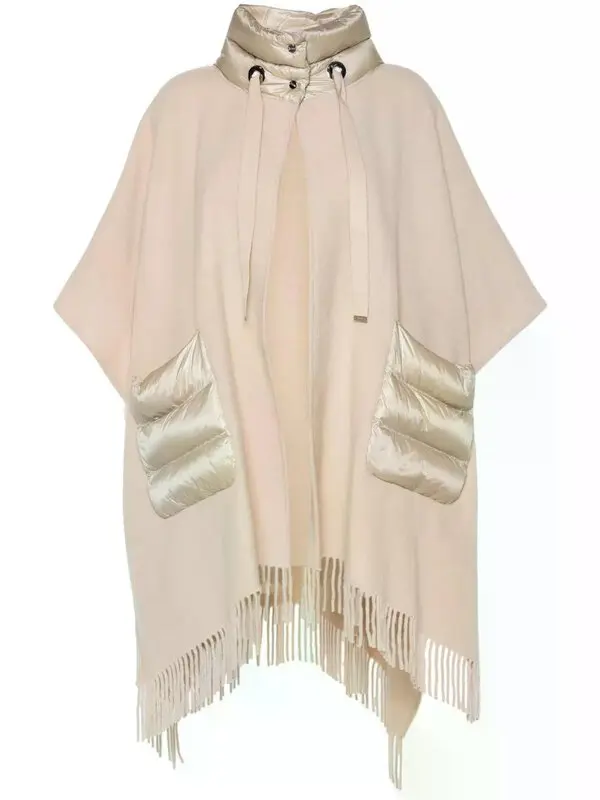 Herno Fringed Cape - Neutrals