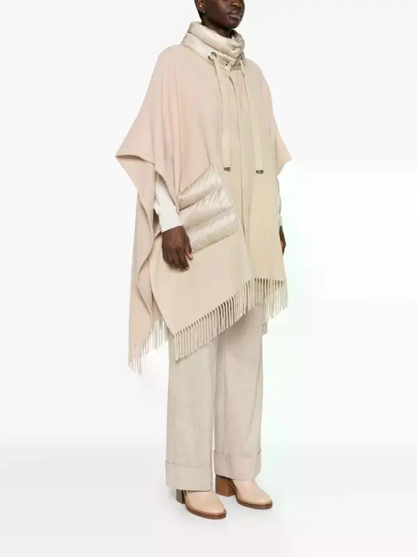 Herno Fringed Cape - Neutrals