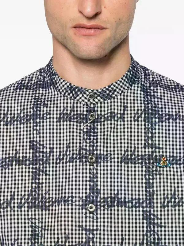 VIVIENNE WESTWOOD Logo-checked Shirt - Black