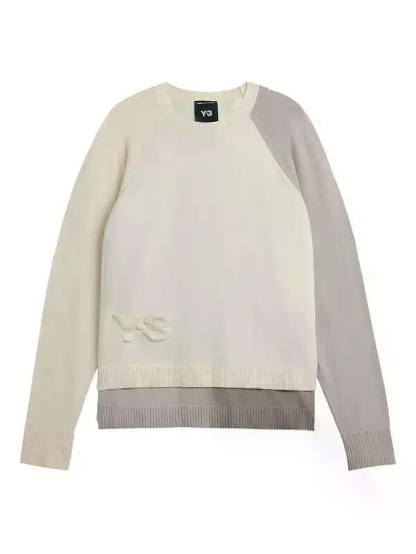 Y3 Logo-embossed Color-block Sweater