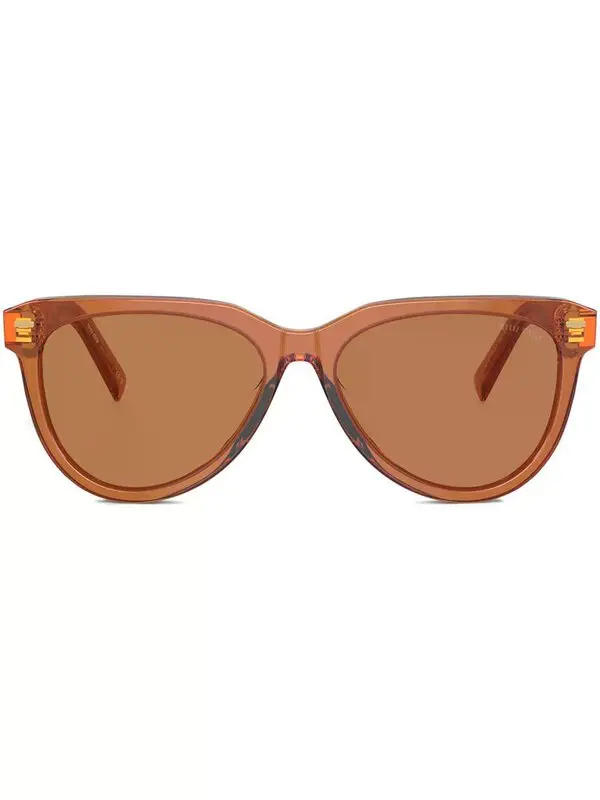Miu Miu Logo-lettering Sunglasses - Brown