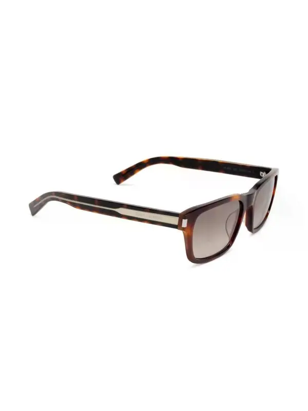 Saint Laurent Rectangle-frame Tortoiseshell Sunglasses - Brown
