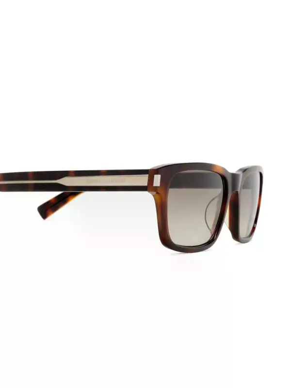 Saint Laurent Rectangle-frame Tortoiseshell Sunglasses - Brown