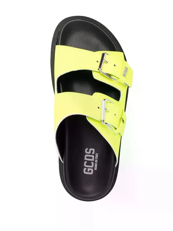 Gcds Buckle-strap Leather Slides