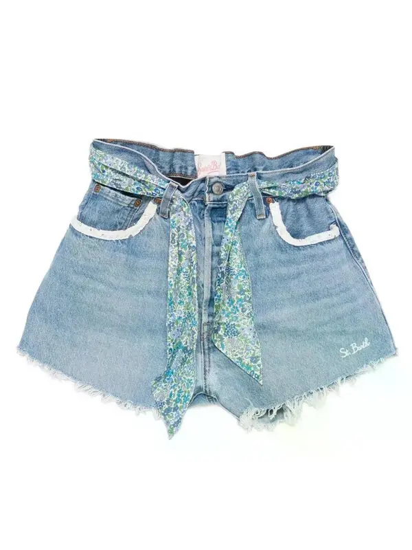 MC2 SAINT BARTH Frayed-hem Belted Shorts