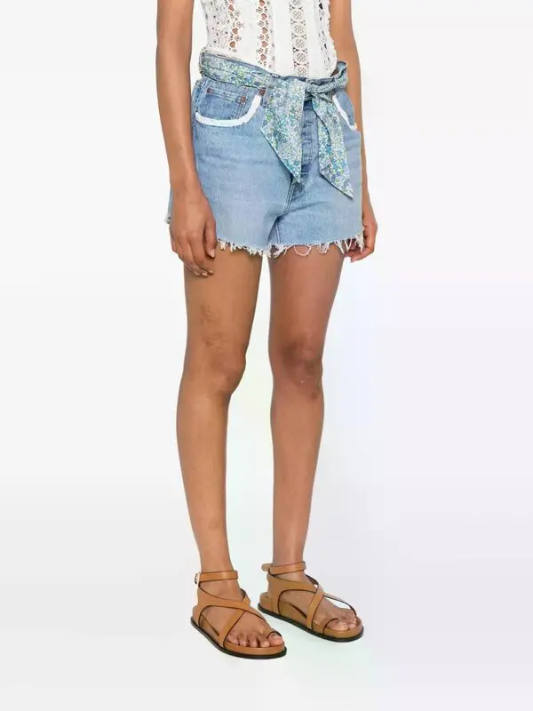MC2 SAINT BARTH Frayed-hem Belted Shorts