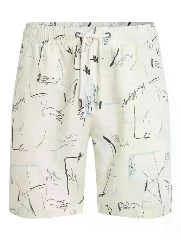 Karl Lagerfeld Printed Shorts - White