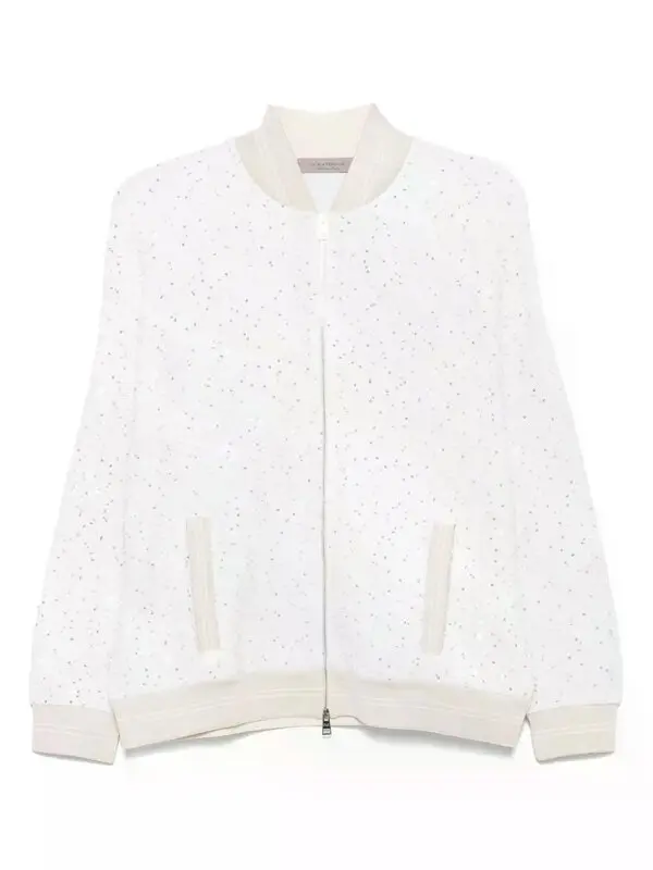 D.exterior Sequin-embellished Bomber Jacket