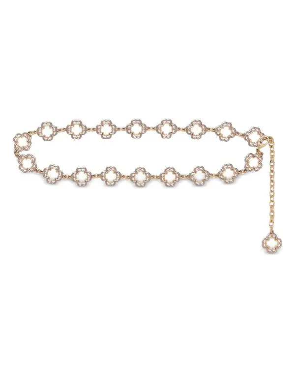 Maje Two-tone Clover Chain Belt - Silvergold