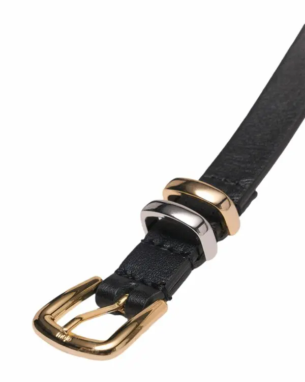 Maje Square Buckle Mini Leather Belt