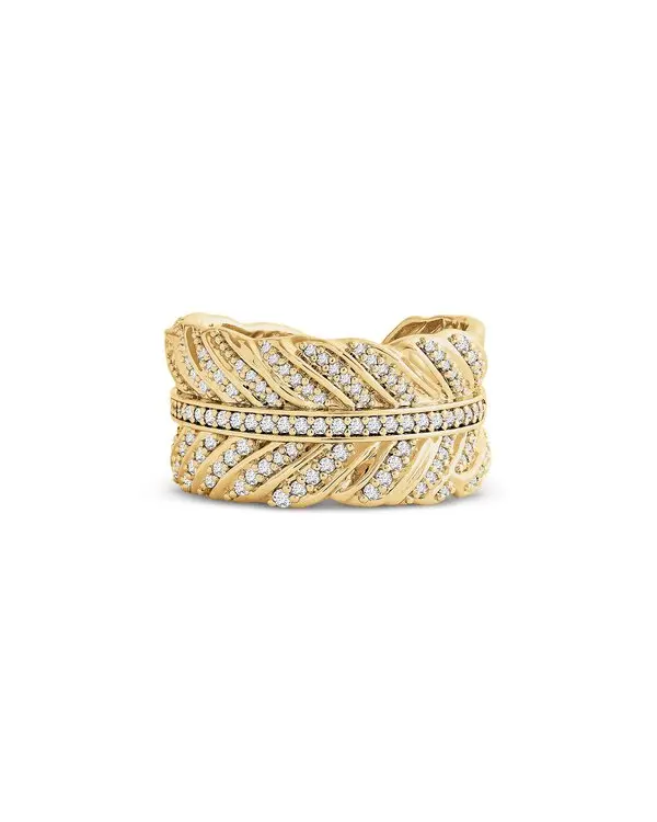 ANABEL ARAM Feather Pave Ring