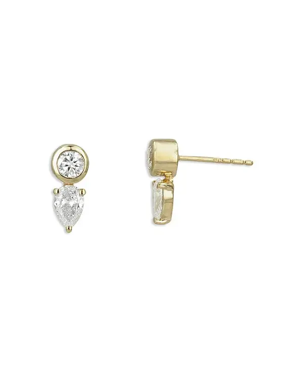 MOON & MEADOW 14k Yellow Lab Grown Diamond Stud Earrings - Gold