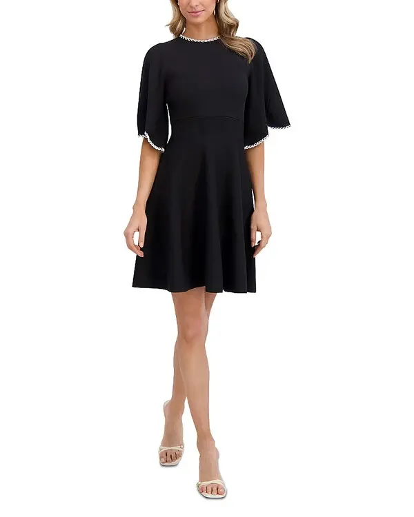Ted Baker London Flare Short Sleeve Round Neck Dress