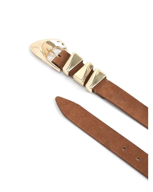 Ettika Modern Western Leather Belt - Mocha