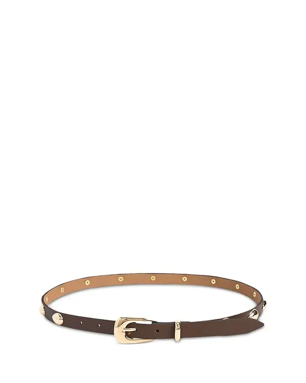 Ettika Studded Leather Belt - Coffee