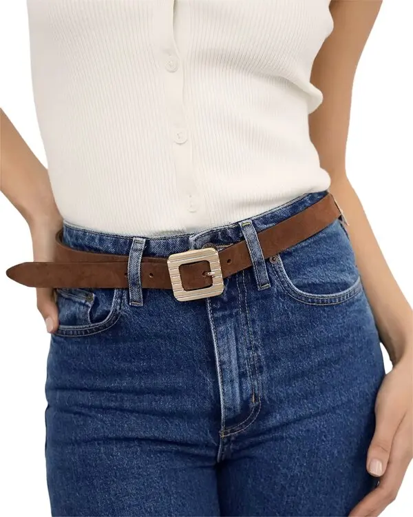 Ettika Suede Leather Belt - Warm Truff
