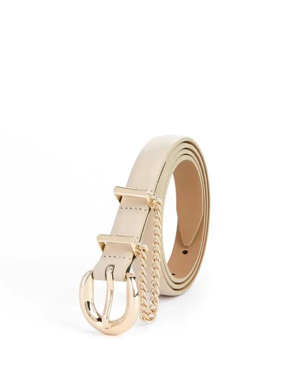 Ettika Cascade Chain Leather Belt - Ivory