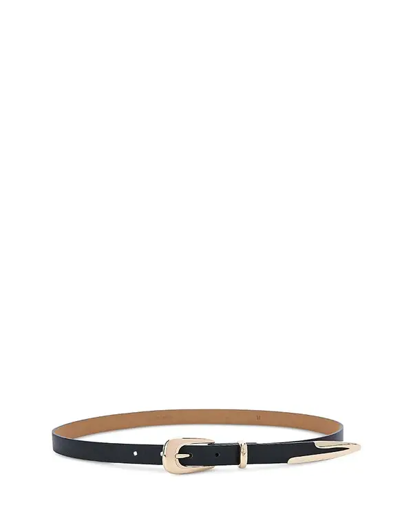 Ettika Modern Saddle Leather Belt - Black | Editorialist display picture 2
