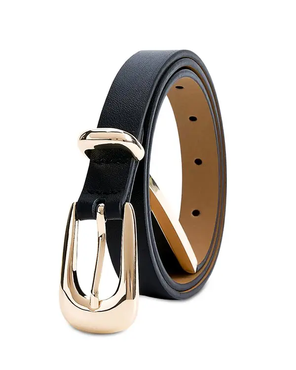 ettika Black Leather Belt with Gold Buckle Accents ettika Black Leather Belt with Gold Buckle Accents mecpl.in main image 4