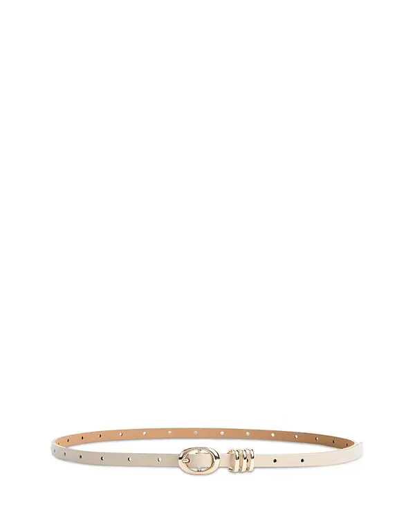 Ettika Classic Skinny Leather Belt - Ivory