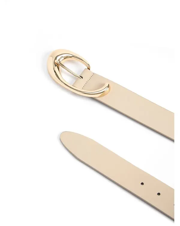 Ettika Sculpted Flow Leather Belt - Ivory