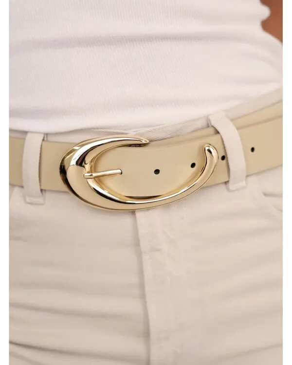 Ettika Sculpted Flow Leather Belt - Ivory