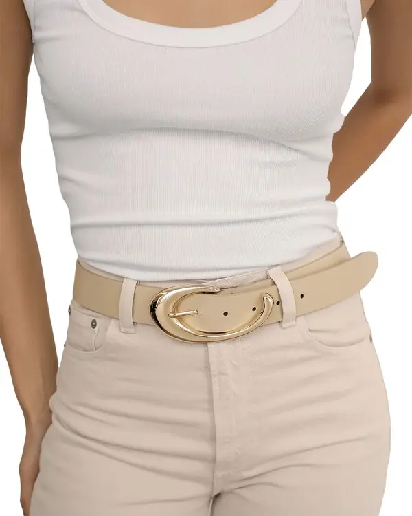 Ettika Sculpted Flow Leather Belt - Ivory
