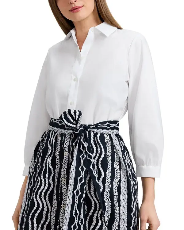 Foxcroft Esther 34 Braid Dress - White/ Black
