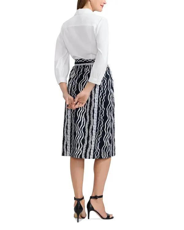 Foxcroft Esther 34 Braid Dress - White/ Black