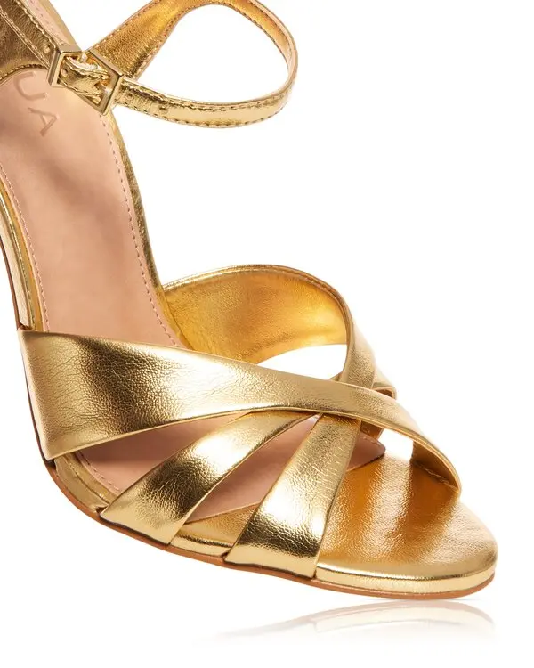 Aqua Ellah Strappy High Heel Sandals - Gold