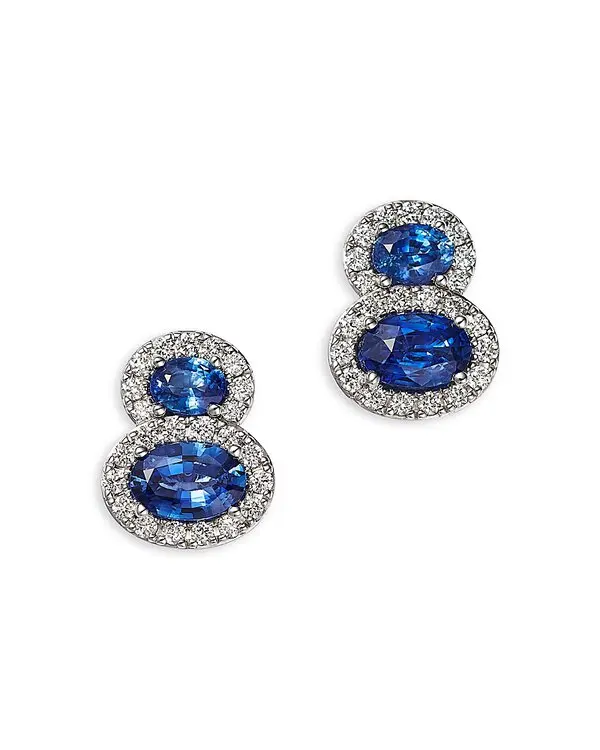 Bloomingdale'S Sapphire And Diamond Drop Earrings - Blue/white