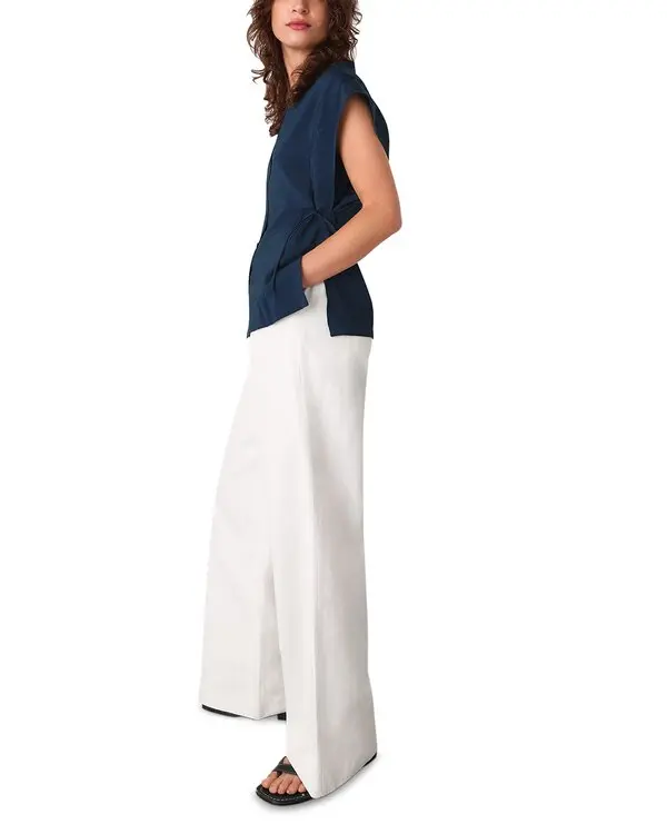Whistles Button-down Tie Side Blouse