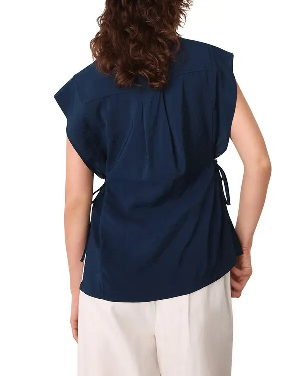 Whistles Button-down Tie Side Blouse