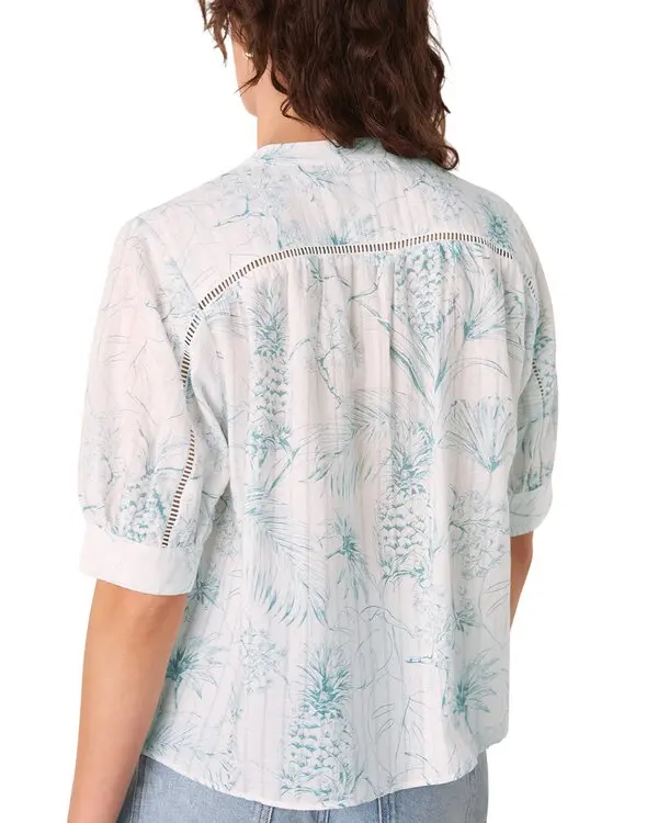 Whistles Pineapple Textured Shirt - Ivory/multi