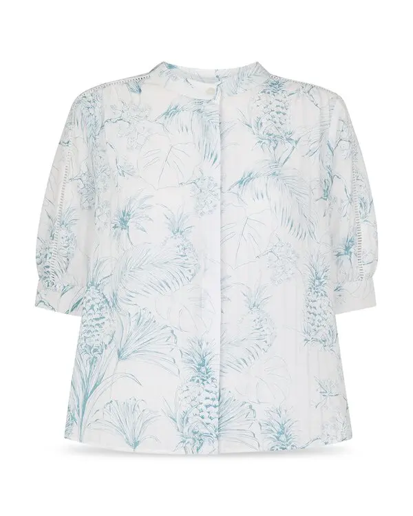 Whistles Pineapple Textured Shirt - Ivory/multi