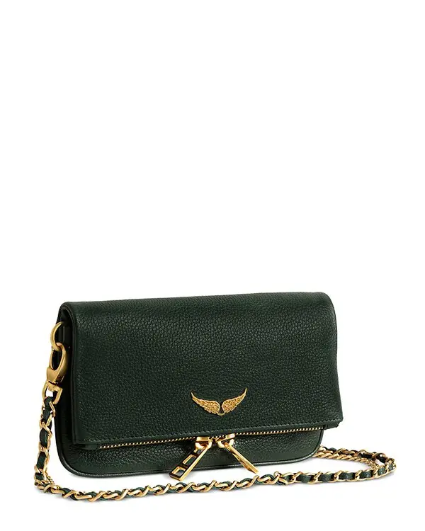 Zadig&Voltaire Rock Nano Grained Leather Crossbody Bag - Emerald