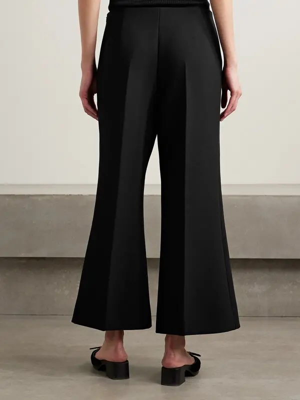 Khaite Walter Crepe Flared Pants - Black