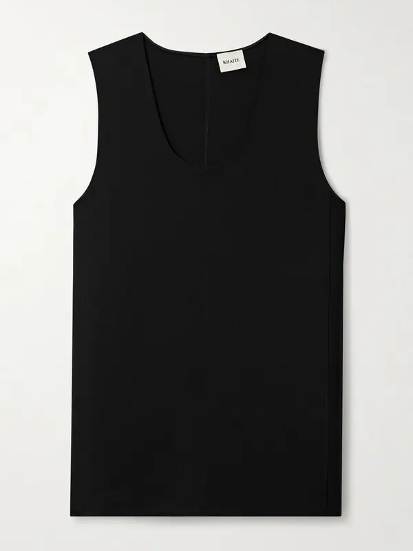 Khaite Nyona Oversized Crepe Mini Dress - Black